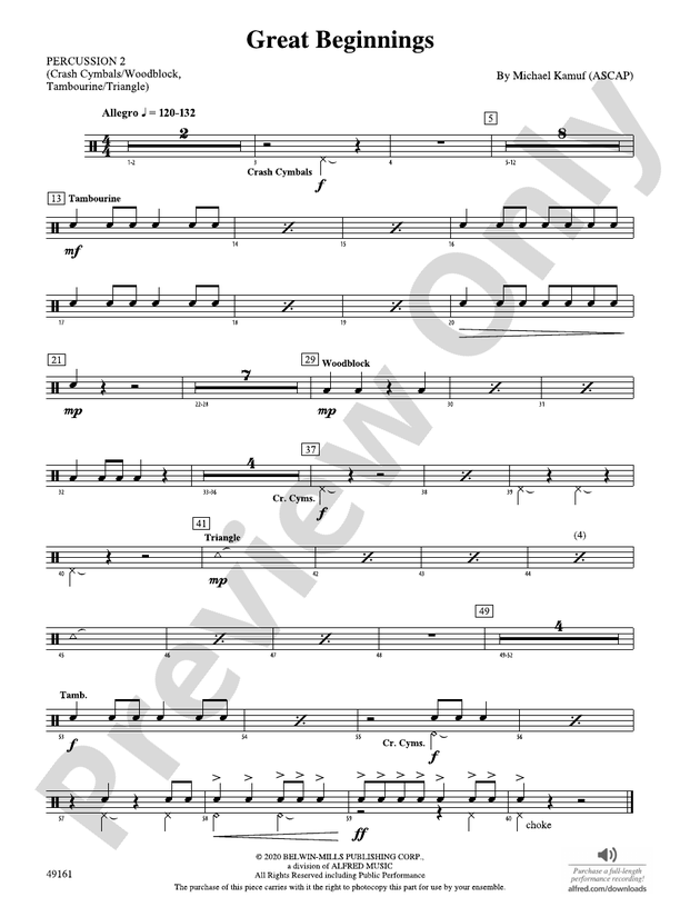 Great Beginnings: 2nd Percussion: 2nd Percussion Part - Digital Sheet ...