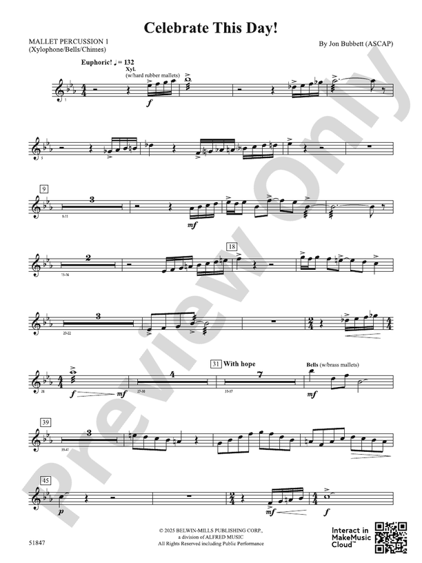Celebrate This Day!: Mallets: Mallets Part - Digital Sheet Music Download