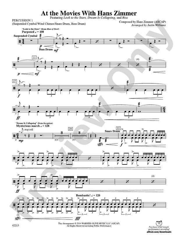At the Movies with Hans Zimmer: 1st Percussion: 1st Percussion Part ...