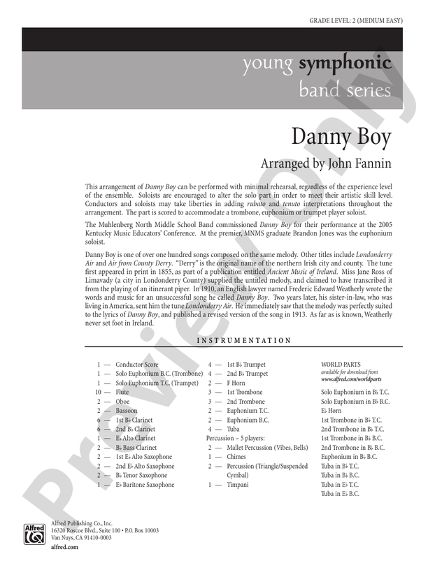 Danny Boy: Score: Concert Band Score - Digital Sheet Music Download