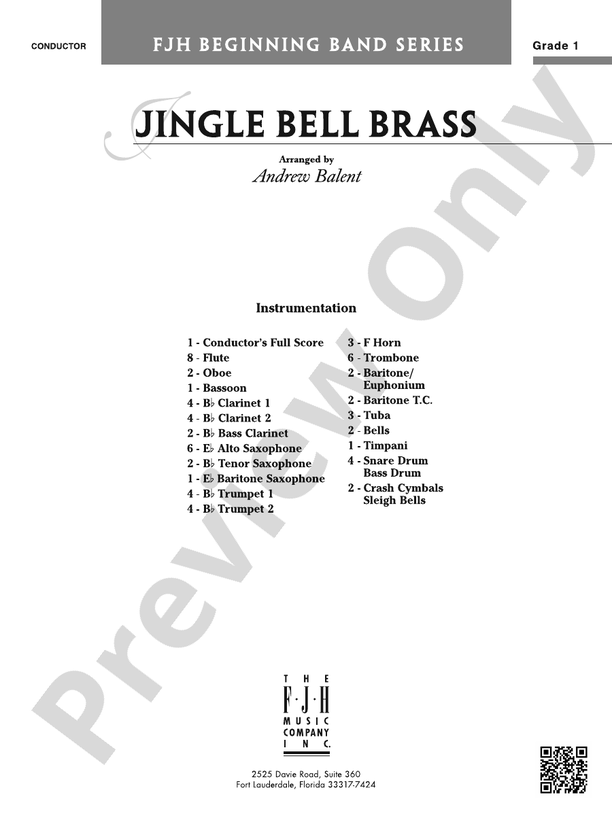 Jingle Bell Brass: Score: Concert Band Score: Andrew Balent - Digital ...