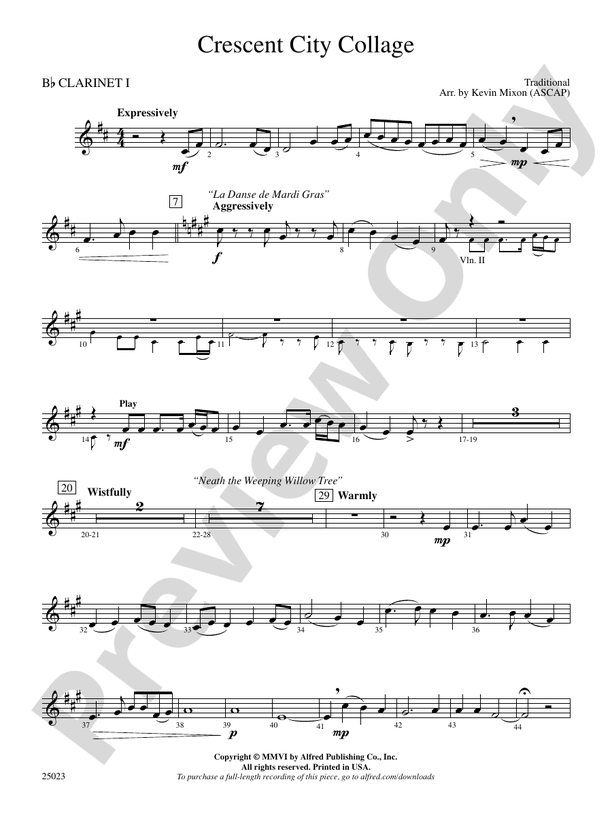 Crescent City Collage: 1st B-flat Clarinet: 1st B-flat Clarinet Part - Digital Sheet Music Download