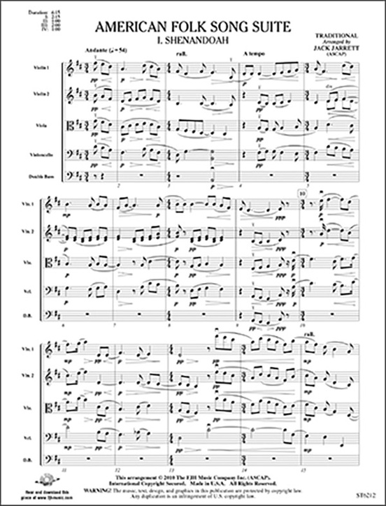 American Folk Song Suite: String Orchestra Conductor Score & Parts ...