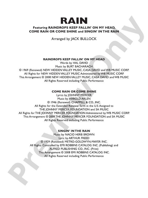Rain: Score: Concert Band Score - Digital Sheet Music Download