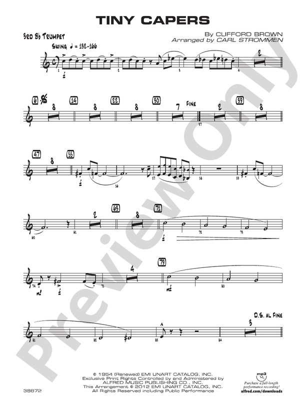Tiny Capers: 3rd B-flat Trumpet: 3rd B-flat Trumpet Part - Digital Sheet Music Download