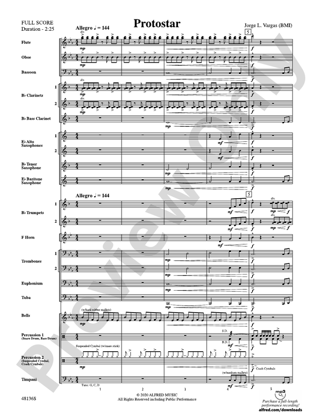 Protostar: Concert Band Conductor Score & Parts - Digital Sheet Music Download
