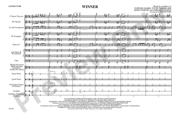 Winner: Score: Marching Band Score - Digital Sheet Music Download