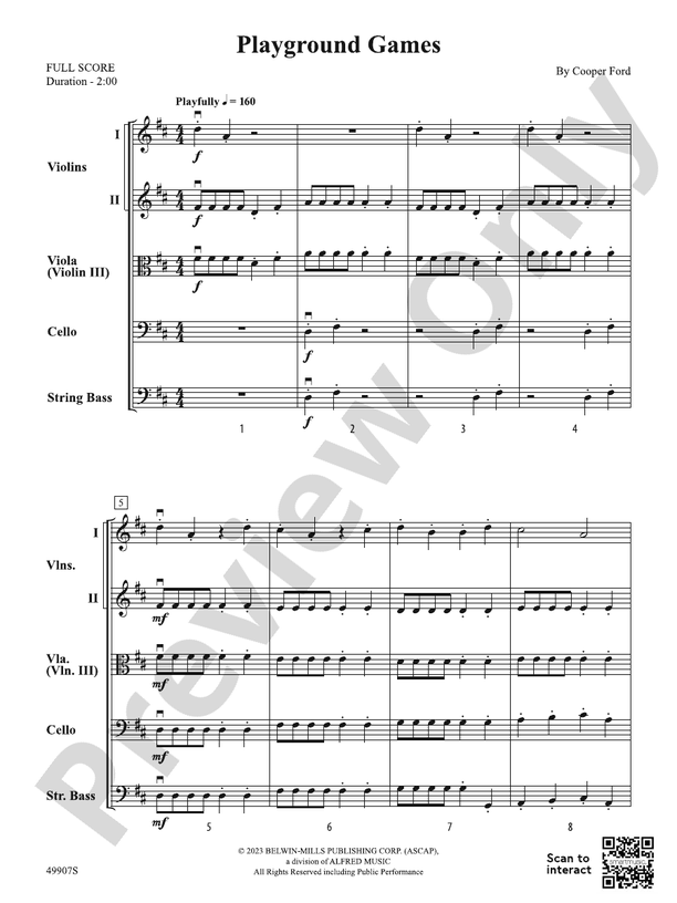 Playground Games: String Orchestra Conductor Score & Parts: Cooper Ford - Digital Sheet Music ...