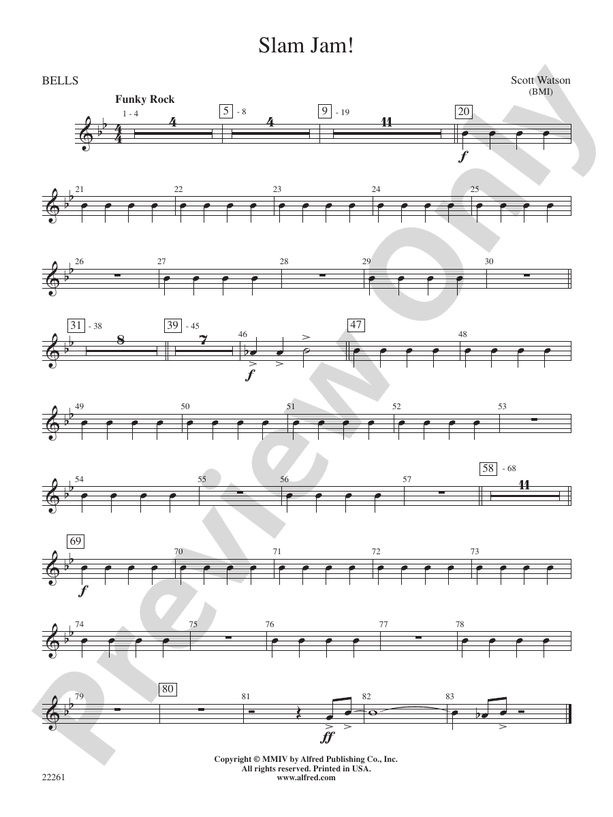 Slam Jam!: Bells: Bells Part - Digital Sheet Music Download