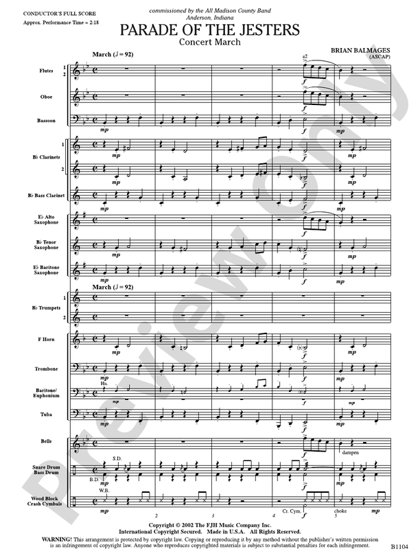 Parade of the Jesters: Score: : Brian Balmages - Digital Sheet Music ...