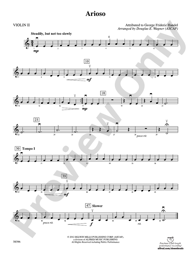 Arioso: 2nd Violin: 2nd Violin Part - Digital Sheet Music Download