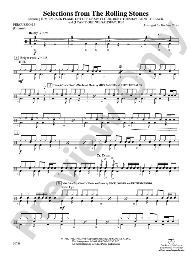 Selections from The Rolling Stones: 3rd Percussion: 3rd Percussion Part - Digital Sheet Music ...