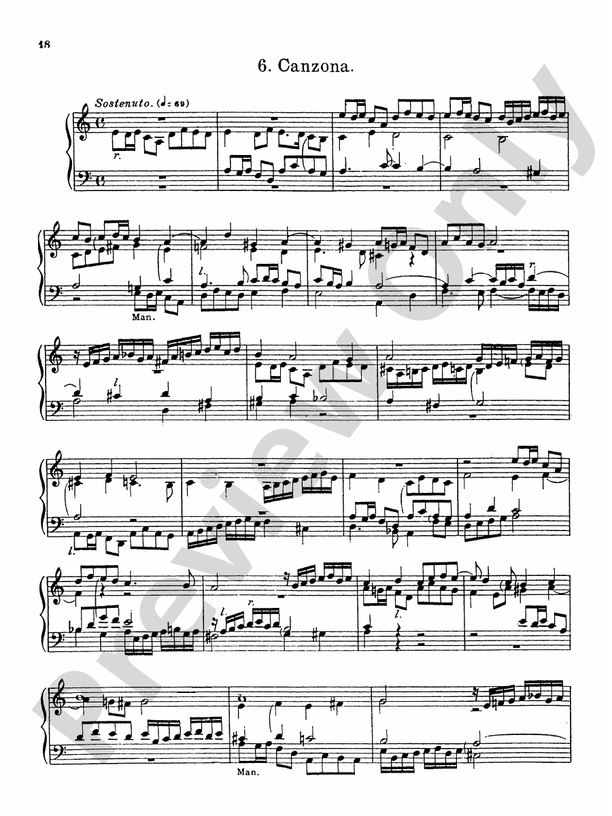 Frescobaldi: Various Organ Works: VI. Canzona Part - Digital Sheet ...