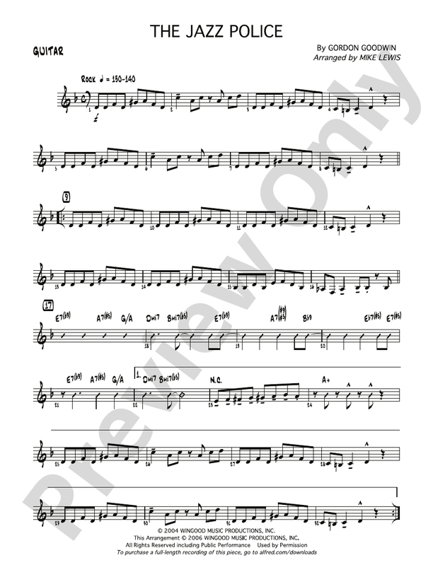 The Jazz Police: Guitar: Guitar Part - Digital Sheet Music Download