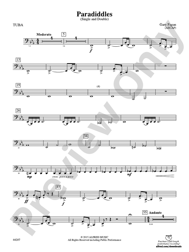 Paradiddles: Tuba: Tuba Part - Digital Sheet Music Download