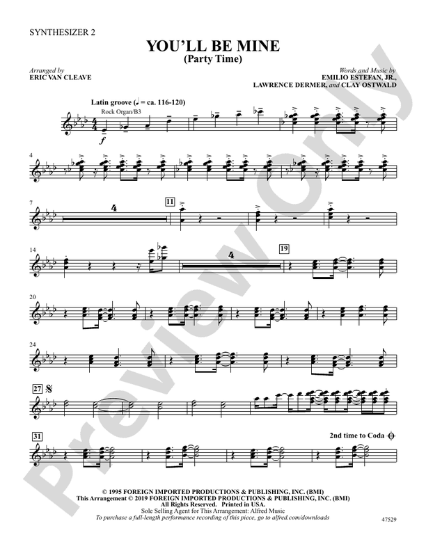 You'll Be Mine: 2nd Synthesizer: 2nd Synthesizer Part - Digital Sheet ...