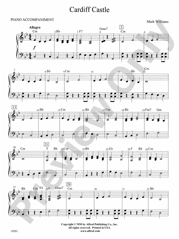 Cardiff Castle: Piano Accompaniment: Piano Accompaniment Part - Digital ...