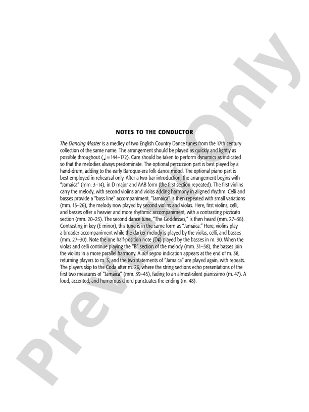 The Dancing Master: Score: String Orchestra Score - Digital Sheet Music ...