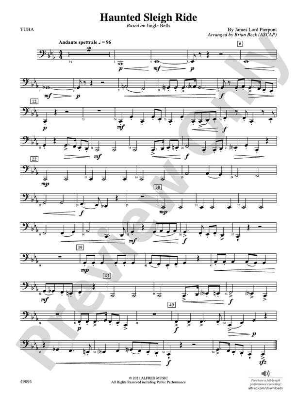 Haunted Sleigh Ride: Tuba: Tuba Part - Digital Sheet Music Download