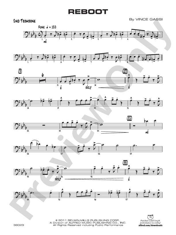 Reboot: 2nd Trombone: 2nd Trombone Part - Digital Sheet Music Download