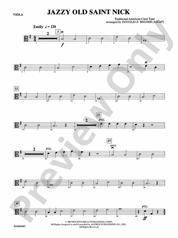 Jazzy Old Saint Nick: Viola: Viola Part - Digital Sheet Music Download
