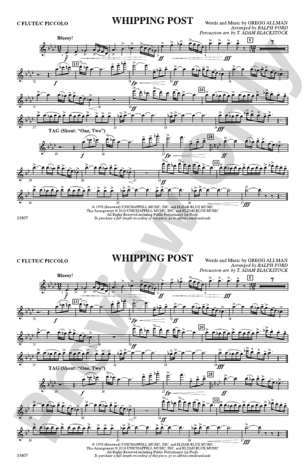 Whipping Post: Flute: Flute Part - Digital Sheet Music Download