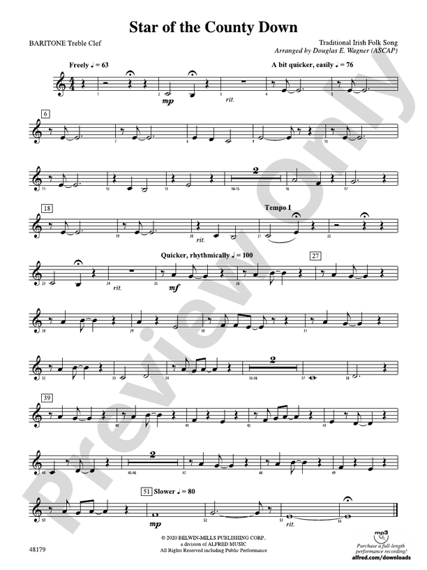 Star of the County Down: Baritone T.C.: Baritone T.C. Part - Digital ...