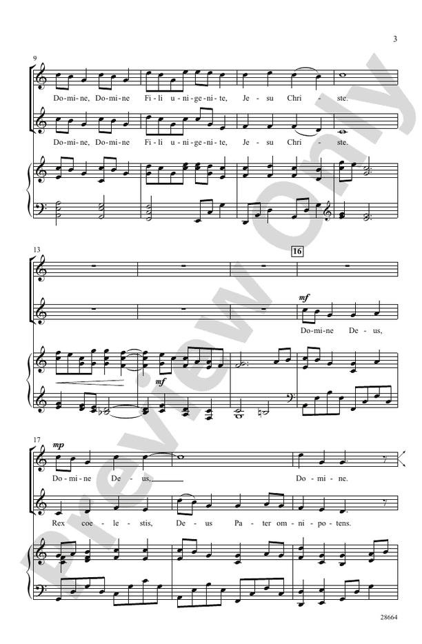 Domine Deus: SSA Choral Octavo: Ruth Morris Gray - Digital Sheet Music Download