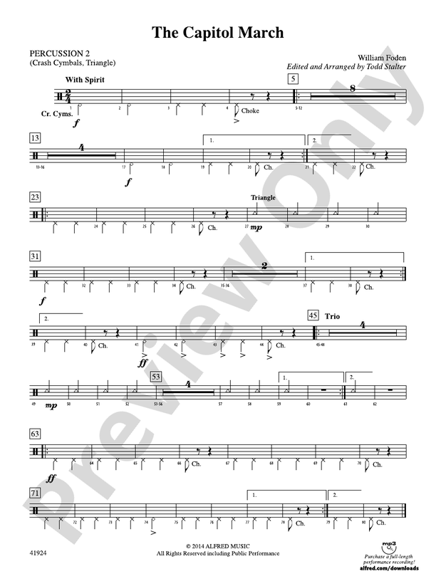 The Capitol March: 2nd Percussion: 2nd Percussion Part - Digital Sheet ...