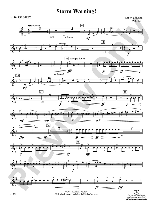 Storm Warning!: 1st B-flat Trumpet: 1st B-flat Trumpet Part - Digital ...