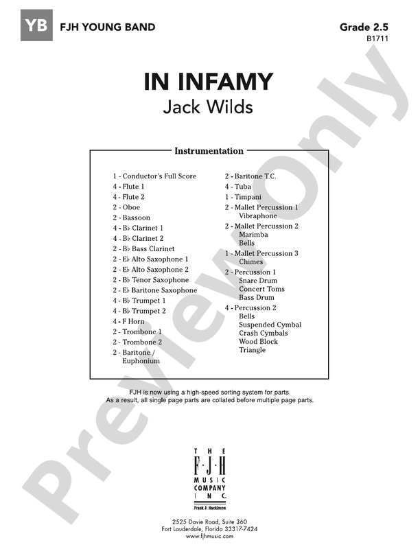 In Infamy: Score: : Jack Wilds - Digital Sheet Music Download