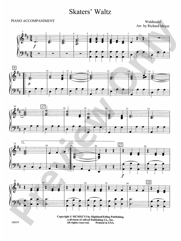 Skaters' Waltz: Piano Accompaniment: Piano Accompaniment Part - Digital ...