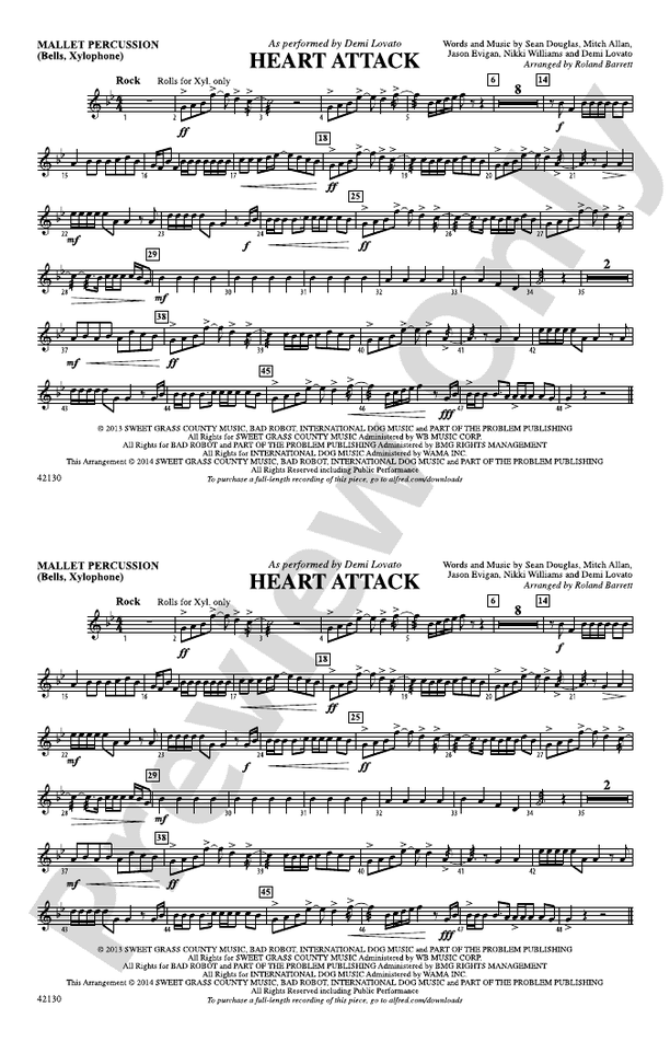 Heart Attack: Mallets: Mallets Part - Digital Sheet Music Download