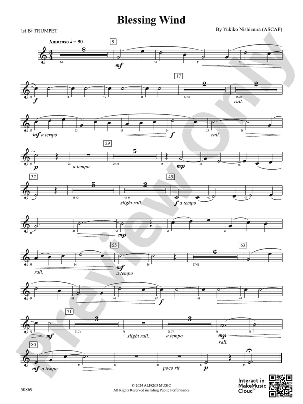Blessing Wind: 1st B-flat Trumpet: 1st B-flat Trumpet Part - Digital ...