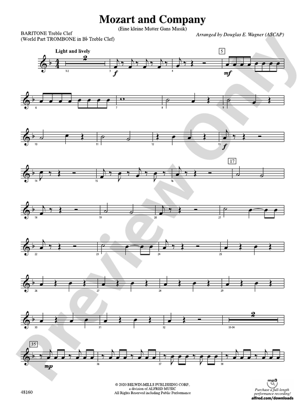 Mozart and Company: Baritone T.C.: Baritone T.C. Part - Digital Sheet ...
