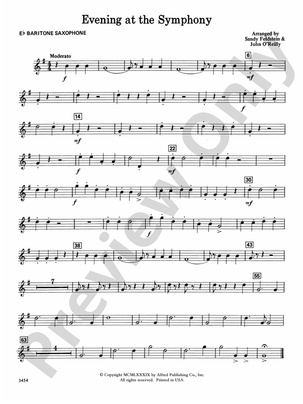 Evening at the Symphony: E-flat Baritone Saxophone: E-flat Baritone Saxophone Part - Digital ...