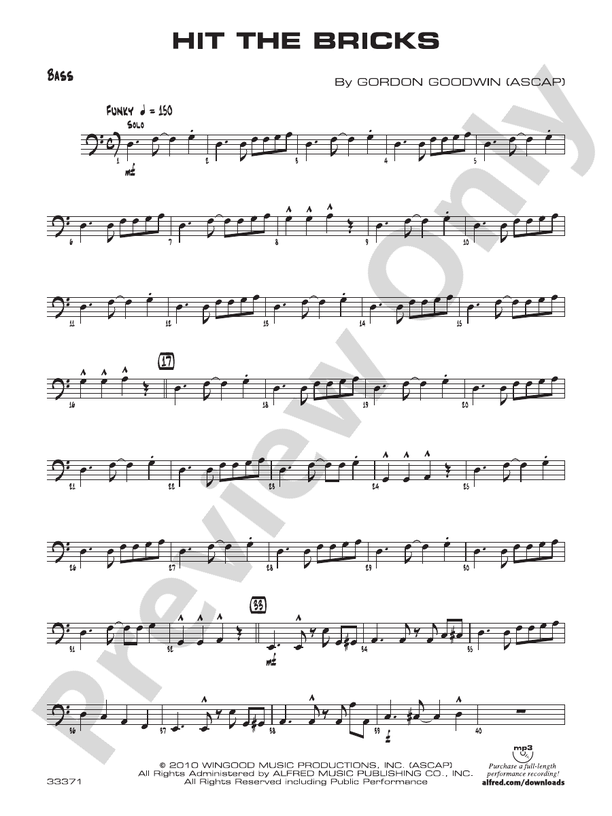 Hit the Bricks: String Bass: String Bass Part - Digital Sheet Music ...