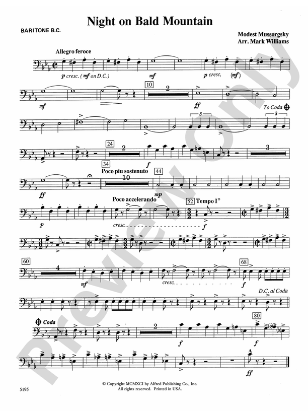 Night on Bald Mountain: Baritone B.C.: Baritone B.C. Part - Digital ...