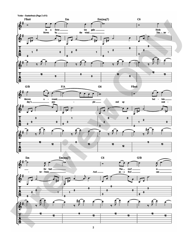 Scatterbrain: Guitar TAB: Radiohead - Digital Sheet Music Download