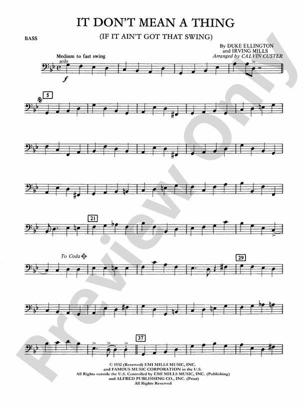 It Don't Mean a Thing (If It Ain't Got That Swing): String Bass: String ...