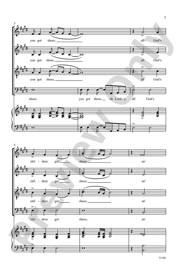 I Got Shoes: SATB, a cappella Choral Octavo - Digital Sheet Music Download