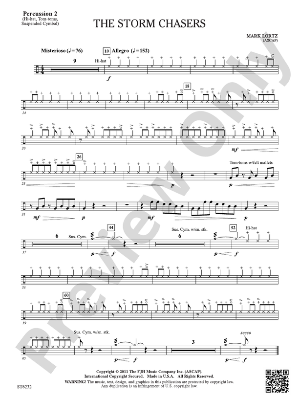 The Storm Chaser: Percussion 2: Percussion 2 Part: Mark Lortz - Digital Sheet Music Download