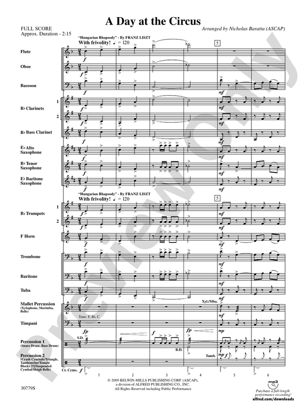 A Day at the Circus: Score: Concert Band Score - Digital Sheet Music ...