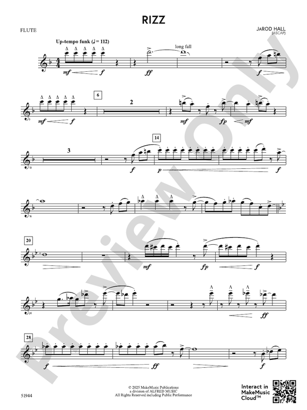 Rizz: Flute: Flute Part - Digital Sheet Music Download