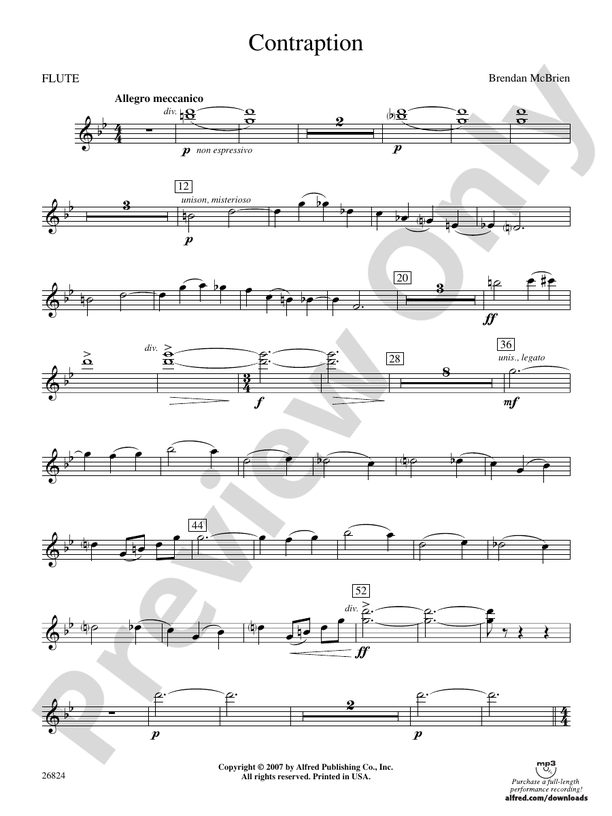 Contraption: Flute: Flute Part - Digital Sheet Music Download