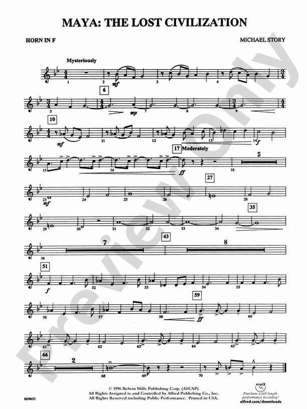 Maya: The Lost Civilization: 1st F Horn: 1st F Horn Part - Digital ...
