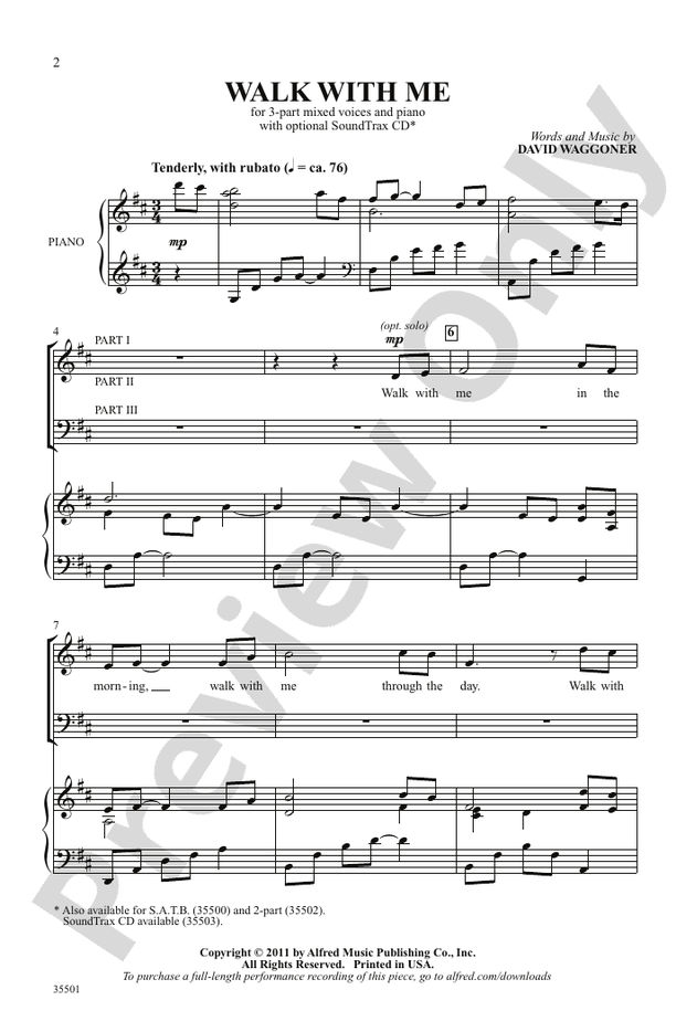 Walk with Me: 3-Part Mixed Choral Octavo: David Waggoner - Digital ...