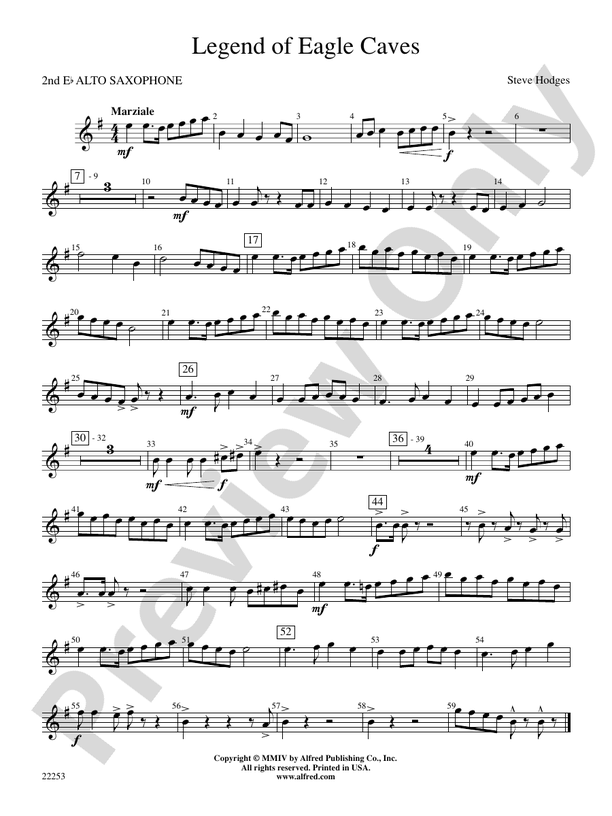 Legend of Eagle Caves: 2nd E-flat Alto Saxophone: 2nd E-flat Alto ...