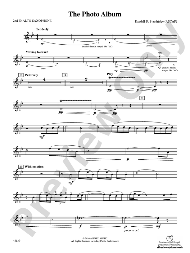 The Photo Album: 2nd E-flat Alto Saxophone: 2nd E-flat Alto Saxophone Part - Digital Sheet Music ...