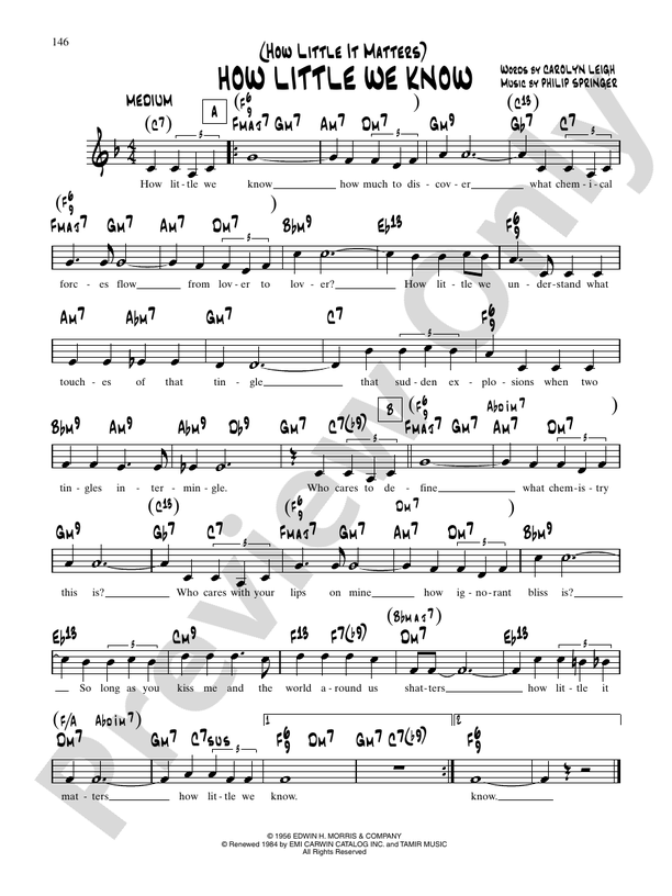 How Little We Know: Piano/Vocal/Chords: Frank Sinatra - Digital Sheet ...